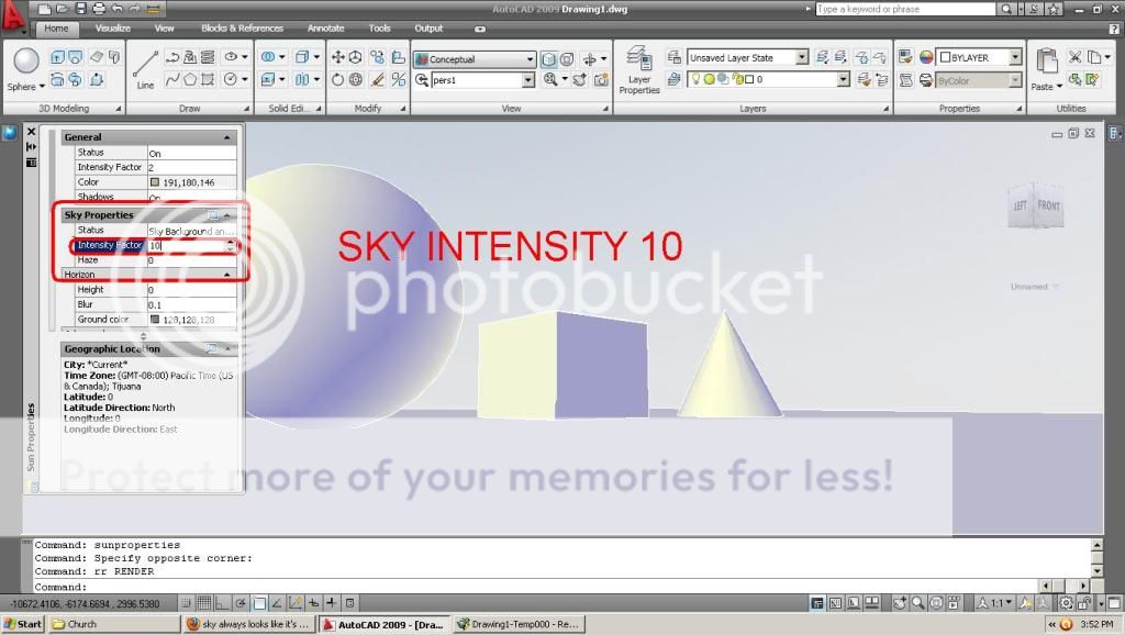 sky always looks like it's night, I want a clear sunny sky - AutoCAD 3D ...